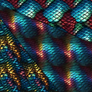 Realistic Dragon Scale Digital Paper 16 Seamless Dragonscale Pattern ...