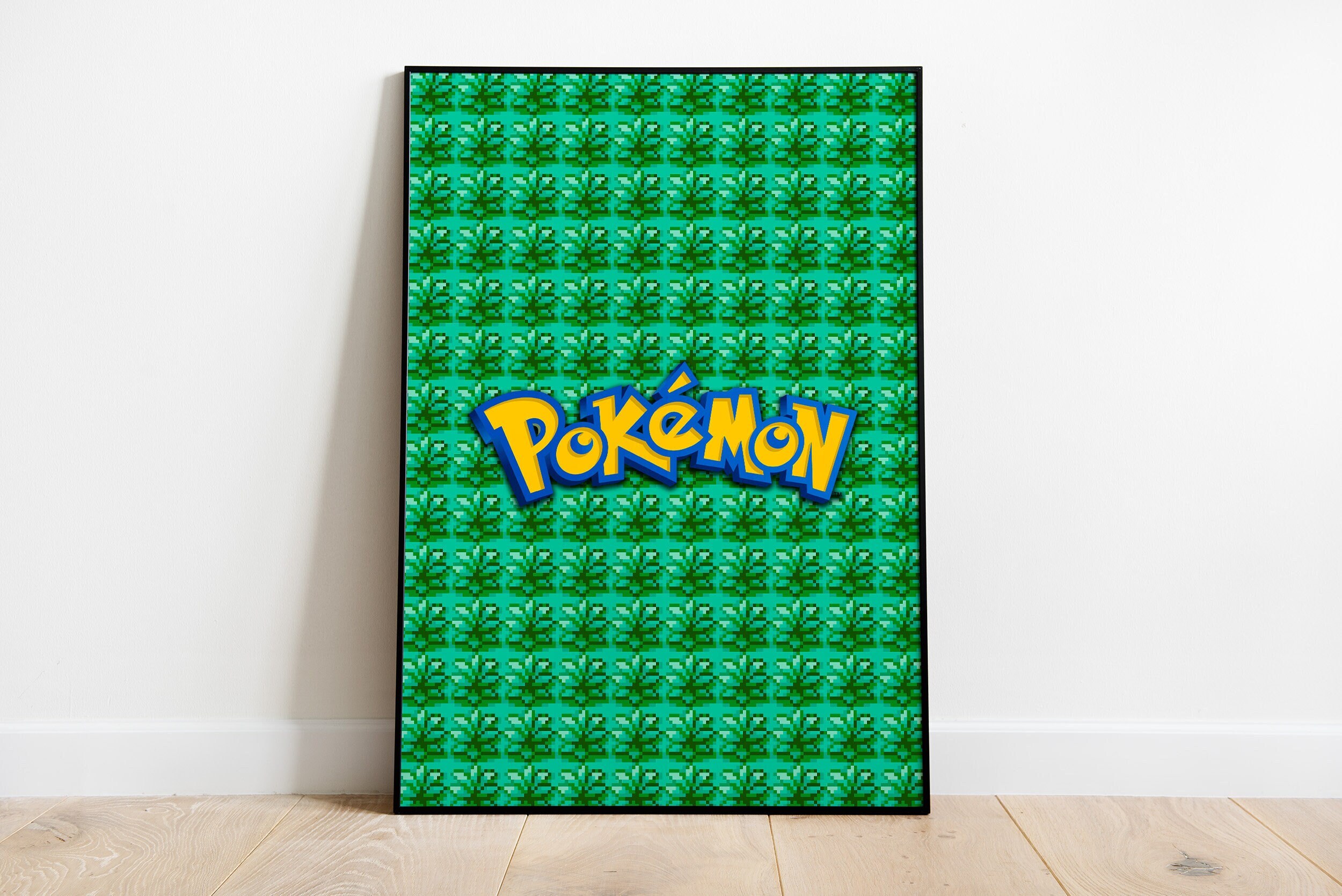 Pokemon Tall Grass Poster, Fan Texture Pattern Inspired Anime Print ...