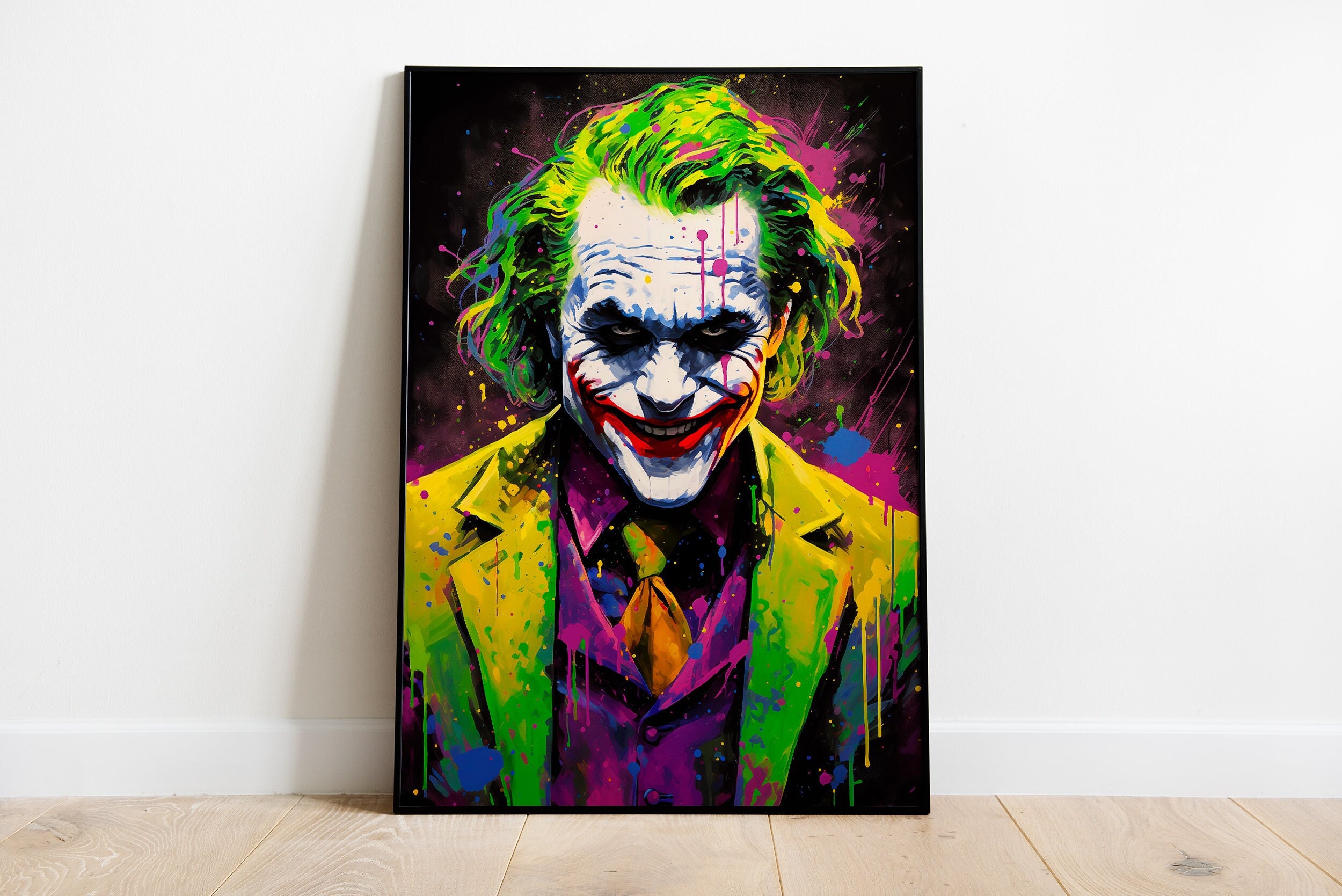 Abstract Joker Poster, the Joker Vibrant Painting Style Print, Cool ...