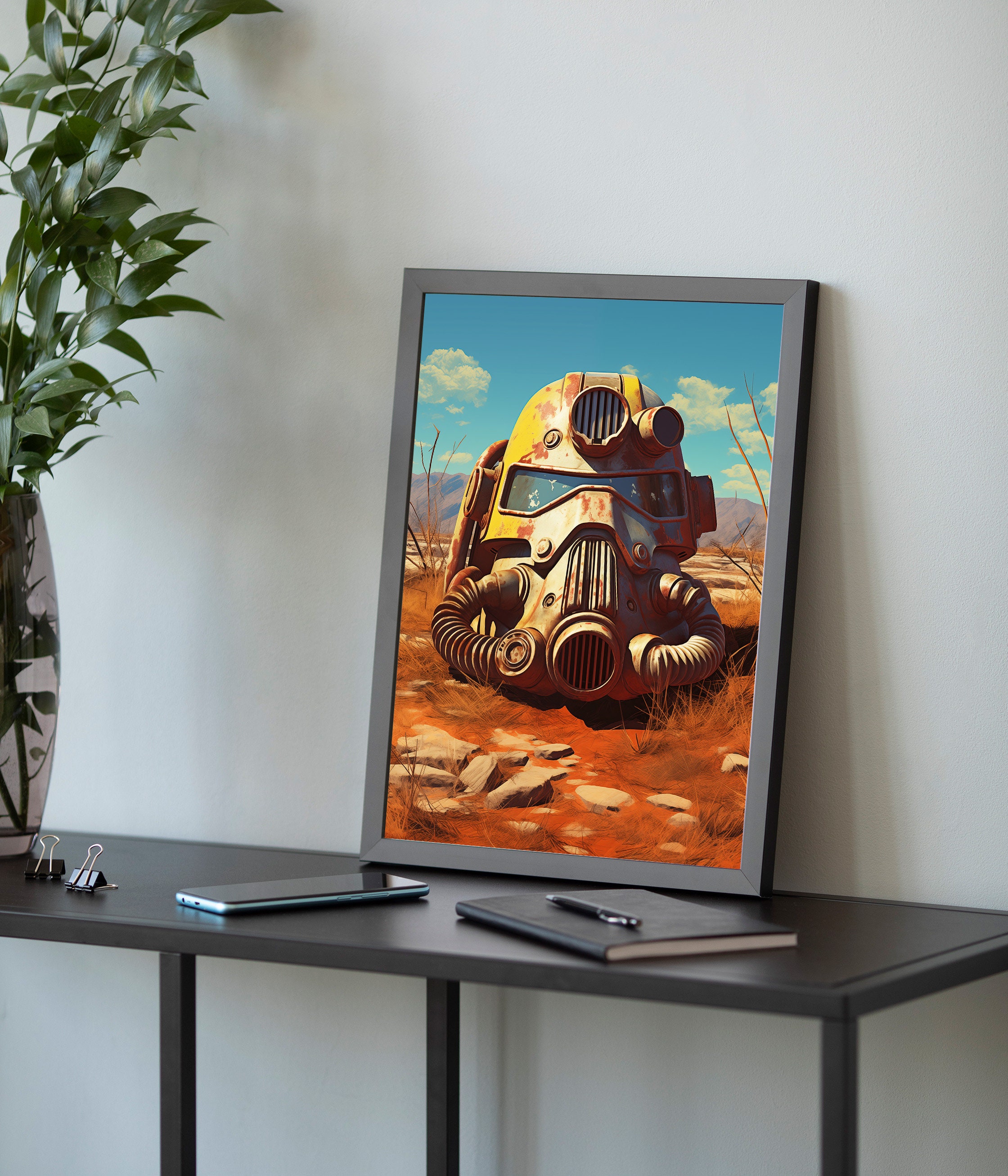 Fallout Helmet Poster, Game Power Armor Series Fan Art Print, Cool ...