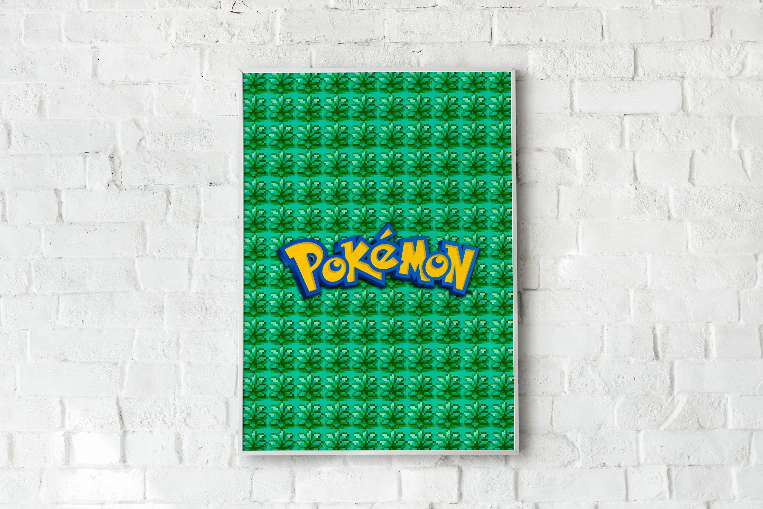 Pokemon Tall Grass Poster, Fan Texture Pattern Inspired Anime Print ...