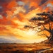 Samsung Frame TV Art Sunset Oak Tree Farm Nature Landscape DIGITAL ...