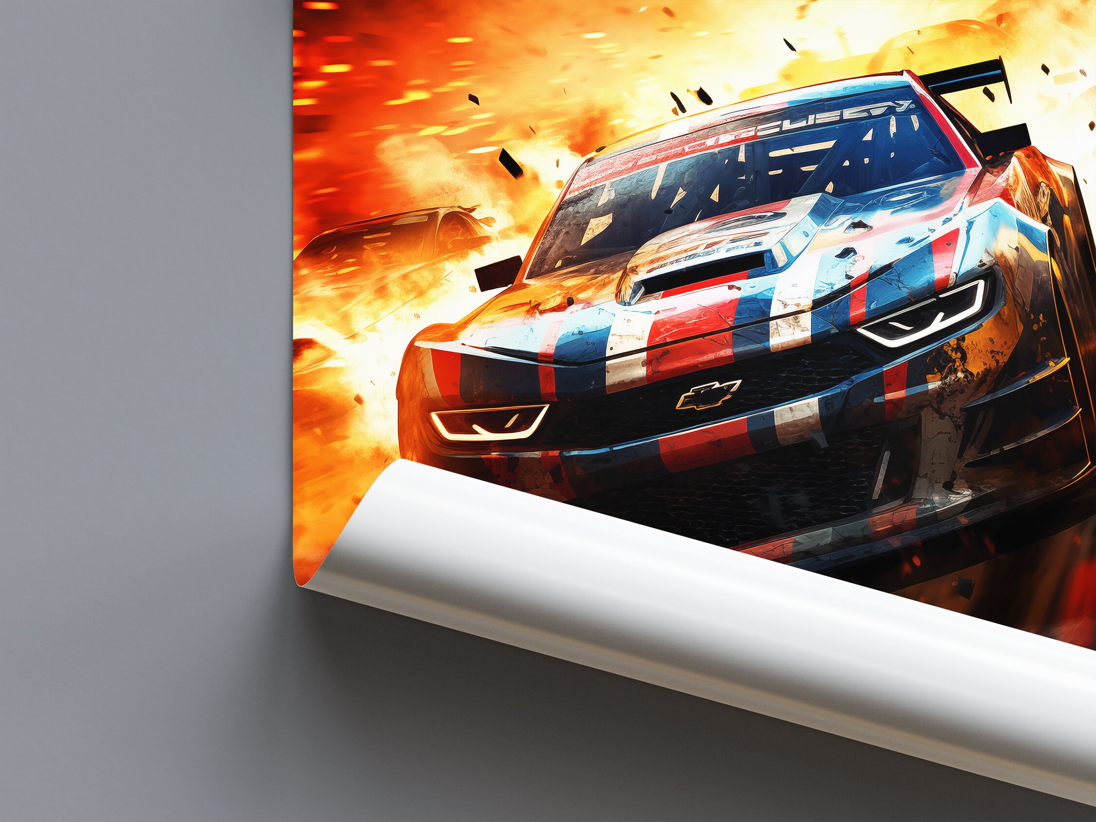 NASCAR Racing Poster, Awesome Car Race USA Epic Print, Cool American ...