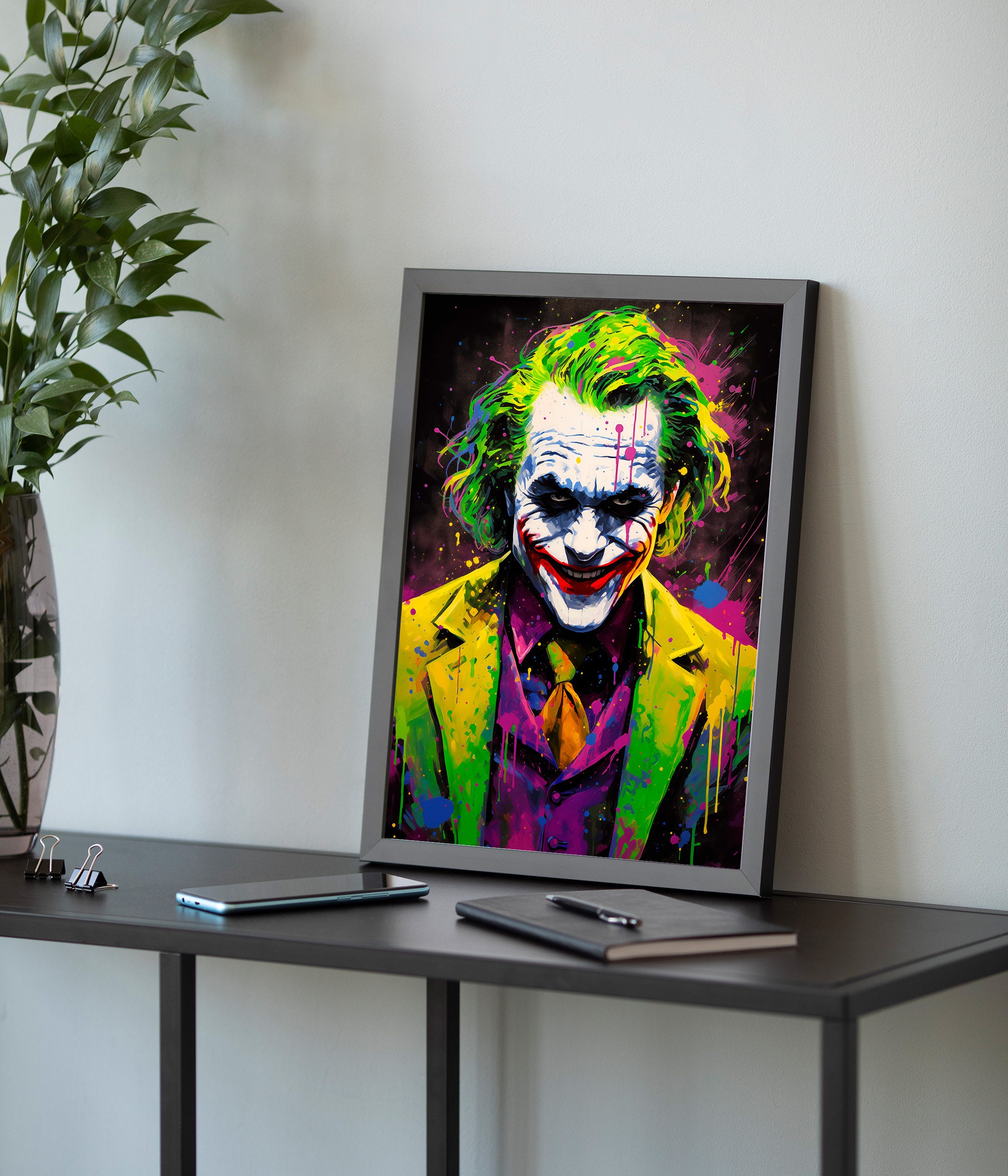 Abstract Joker Poster, the Joker Vibrant Painting Style Print, Cool ...