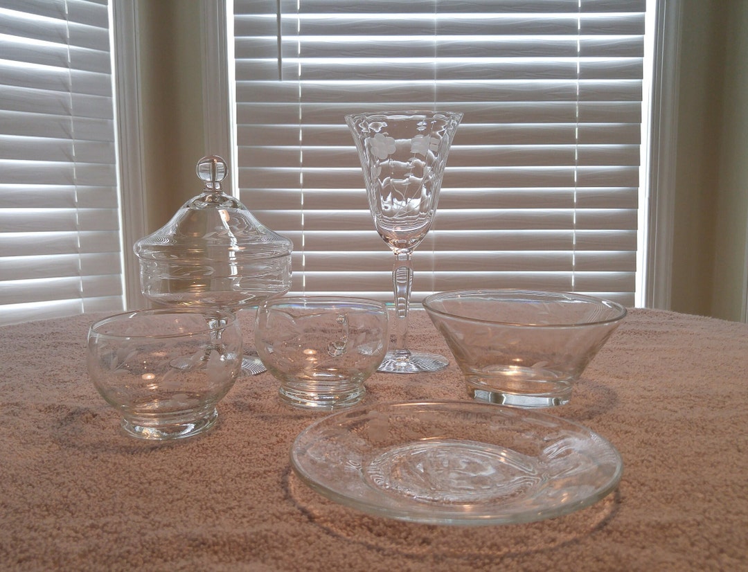 Vintage Crystal Glass Dinnerware - Etsy