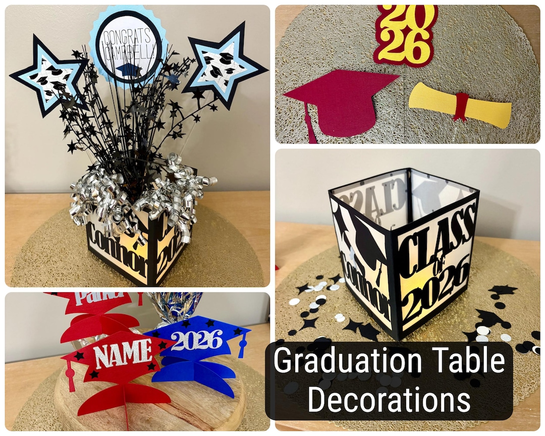 Graduation Table Decor, Coordinating Package - Customizable Graduation ...