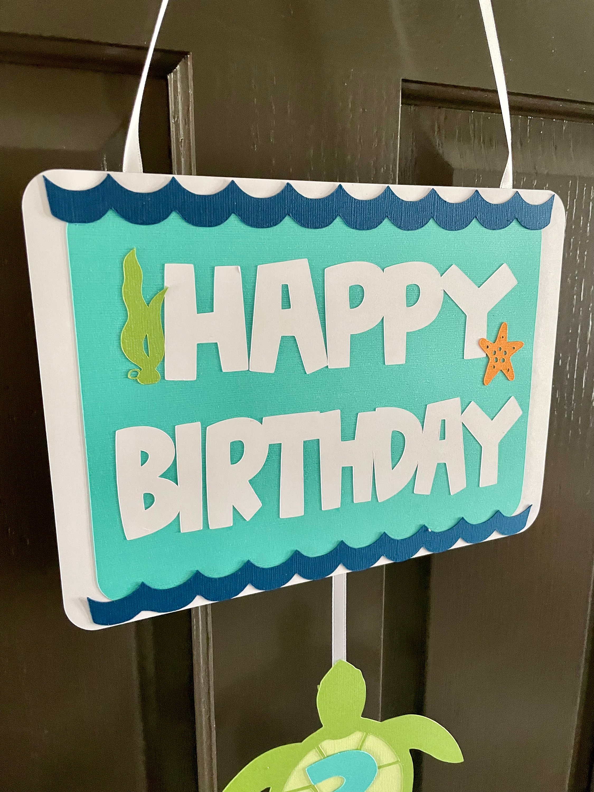 Sea Turtle Themed Birthday Door Sign, Sea Turtle, Ocean Birthday Door ...