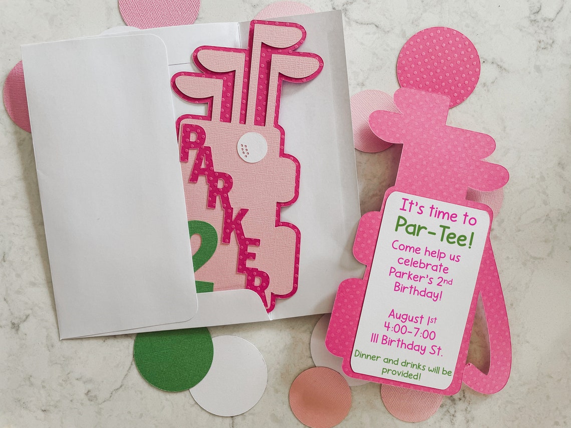 Girl Golf Invitations, Girl Golf Theme Birthday Invitations, Handmade ...