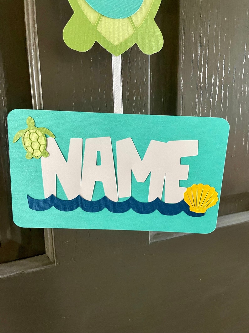 Sea Turtle Themed Birthday Door Sign, Sea Turtle, Ocean Birthday Door ...