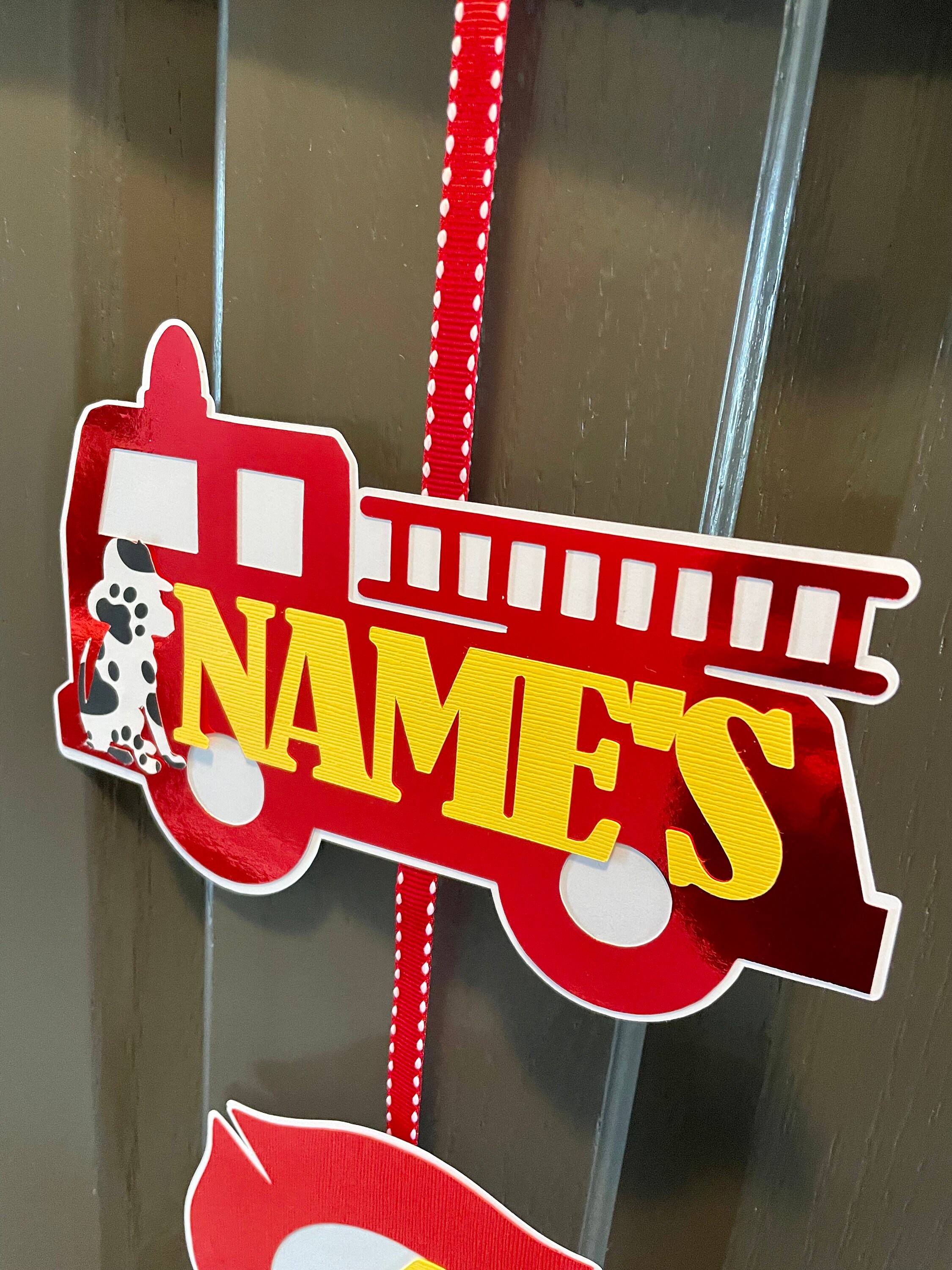 Fire and Firefighter Themed Birthday Door Sign, Firefighter Birthday ...