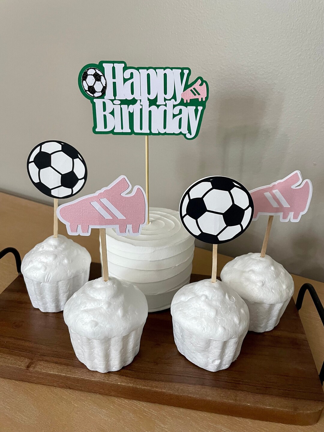 Girl Soccer Themed Cake Topper, Girl Soccer Cupcake Toppers, Girl ...