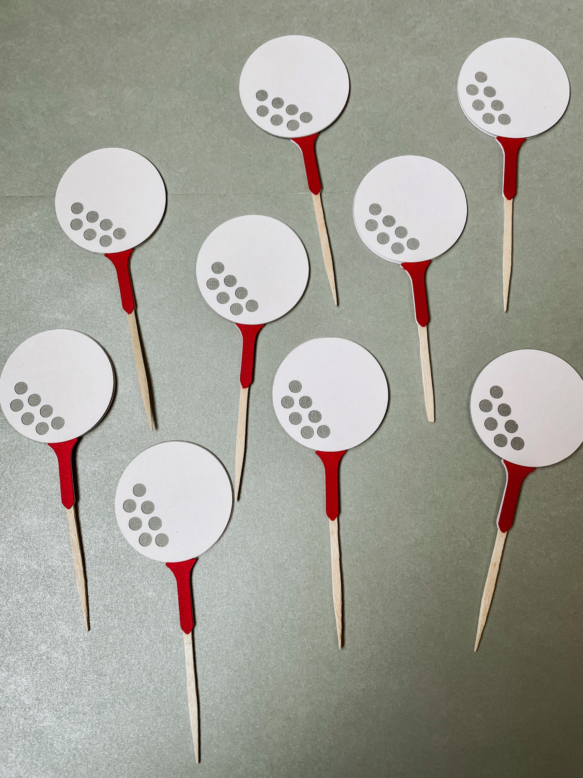 Golf Ball Cupcake Toppers Hole in One Cupcake Toppers Golf - Etsy