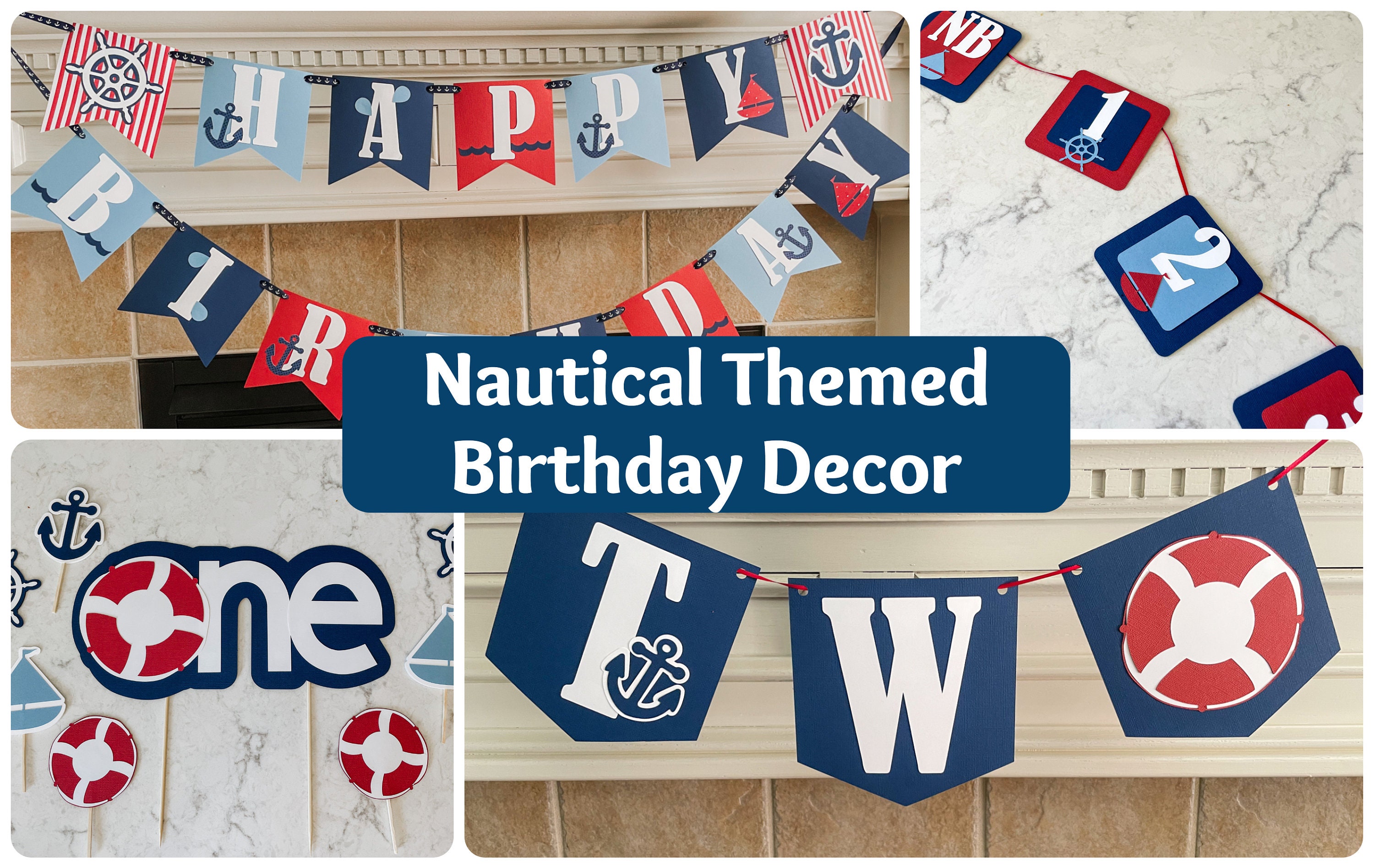 Nautical Themed Birthday Decorations First Birthday Decor Pack - Etsy