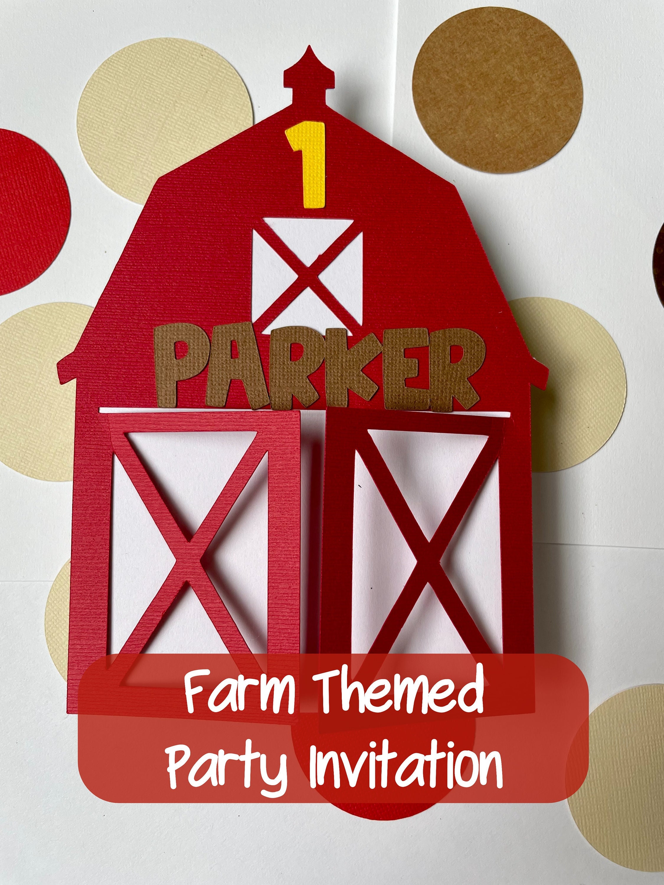 Farm Theme Birthday Invitations, Barn Theme Invitations, Farm Barn ...