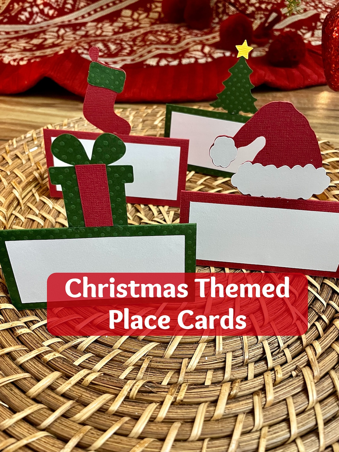 Christmas Themed Place Cards, Fall Party Place Cards, Christmas Themed ...