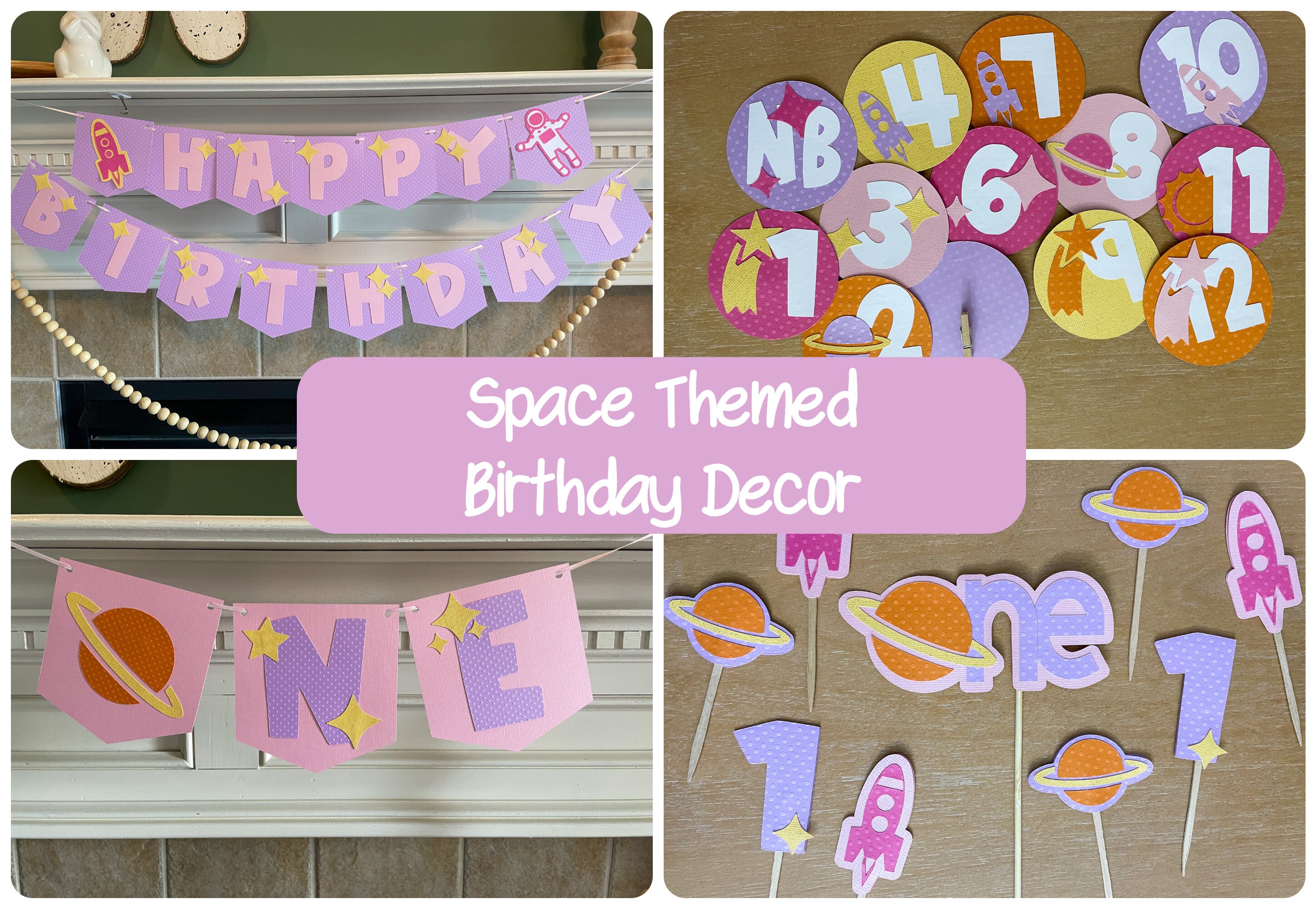 Girl Space Themed Birthday Decorations First Birthday - Etsy