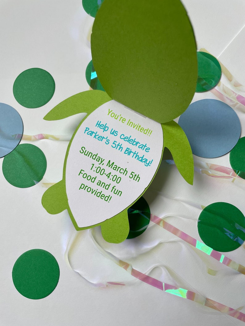 Sea Turtle Invitations Sea Turtle, Ocean Theme Birthday Invitations Sea ...