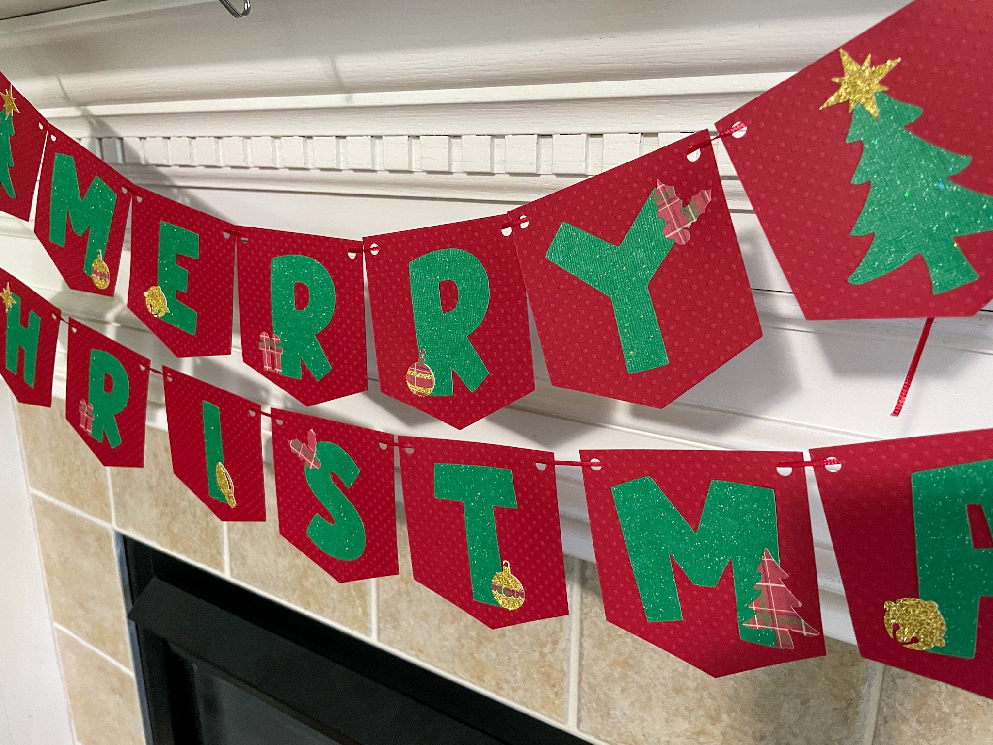 Christmas Banner Christmas Mantel Banner Merry Christmas - Etsy