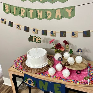 Camping Theme Birthday Party Table Centerpiece, Camping, Happy Camper ...