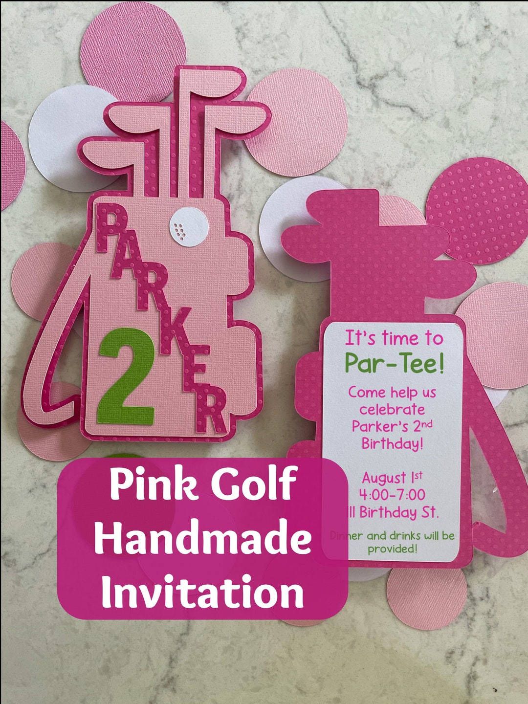 Girl Golf Invitations, Girl Golf Theme Birthday Invitations, Handmade ...