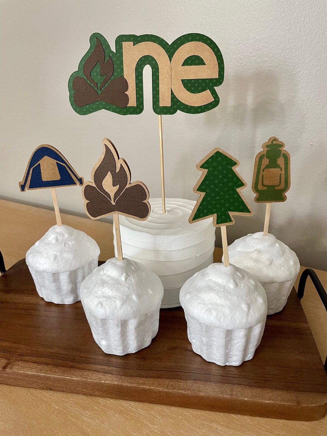 Camping Themed Cake and Cupcake Toppers, Camping Themed Birthday Decor ...