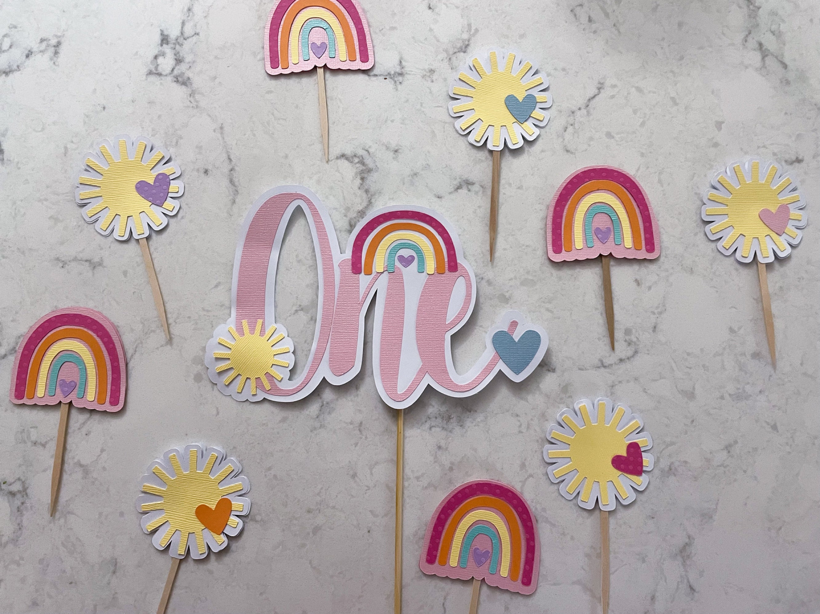 Rainbow Themed Birthday Decorations, Rainbow Theme First Birthday ...