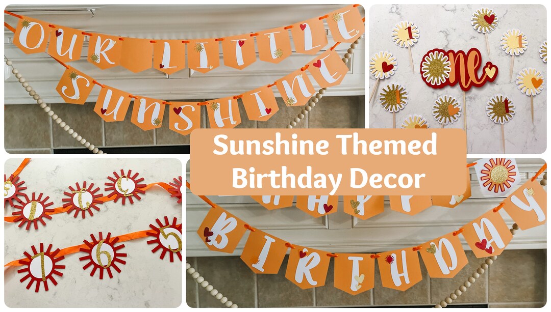 Sunshine Themed Birthday Decorations, Our Little Sunshine Birthday ...