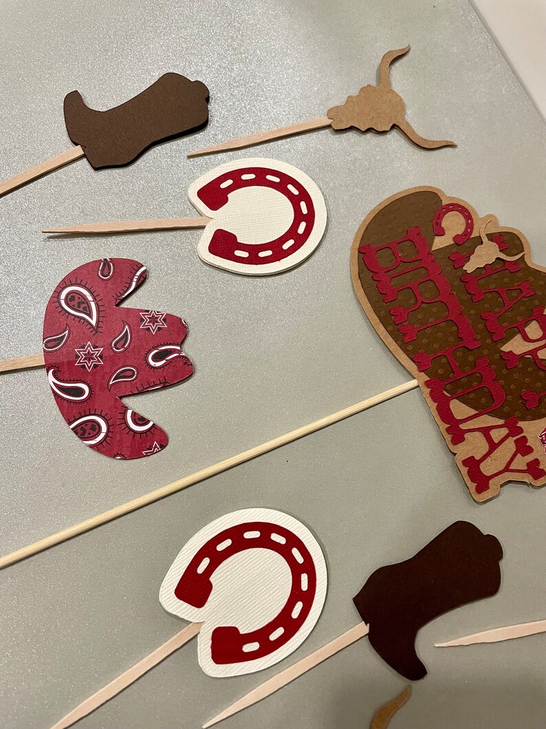 Western, Cowboy Themed Cake and Cupcake Toppers Wild West Birthday Wild ...