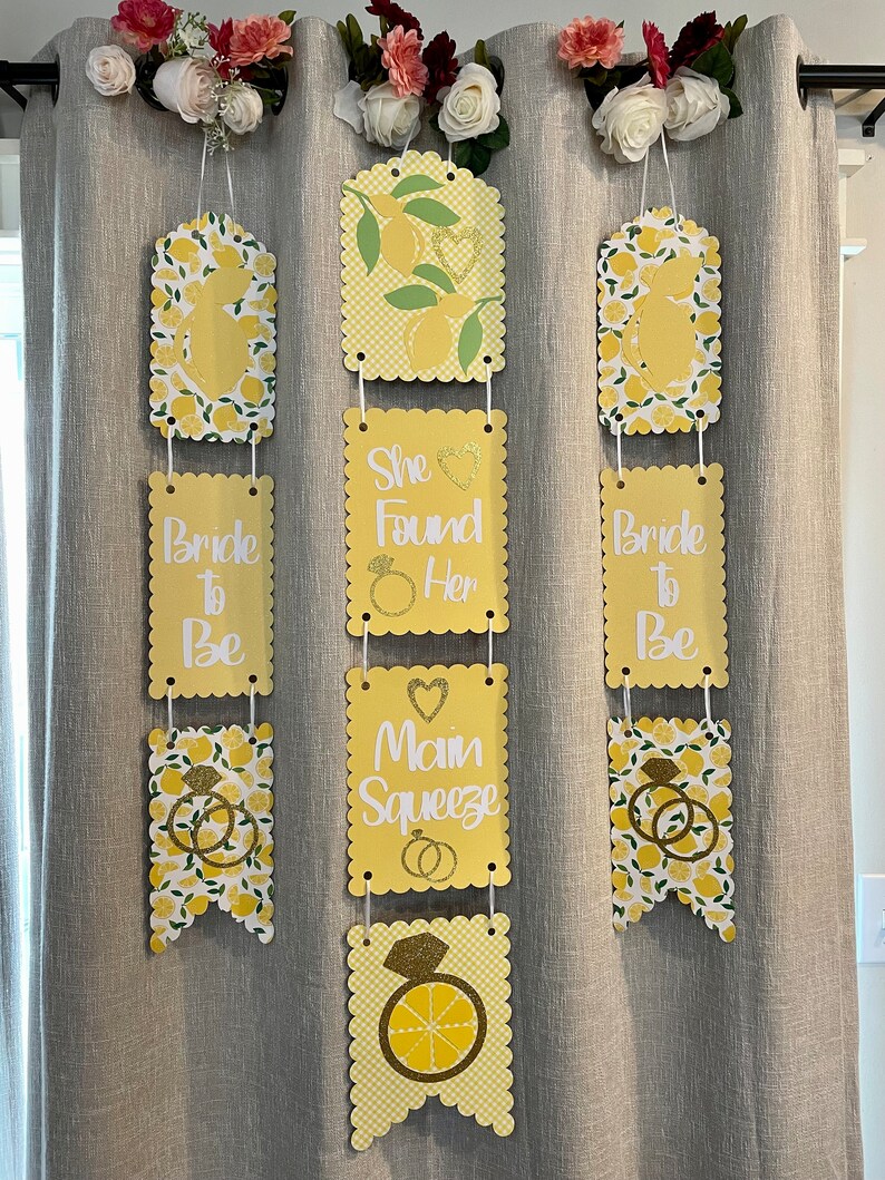 Lemon Bridal Shower Hanging Banner, Lemon Themed Bridal Shower Door ...