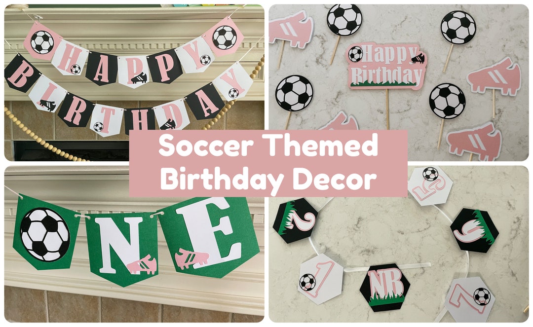 Pink Soccer Themed Decor, Girl Soccer Birthday Decorations, Pink Soccer ...