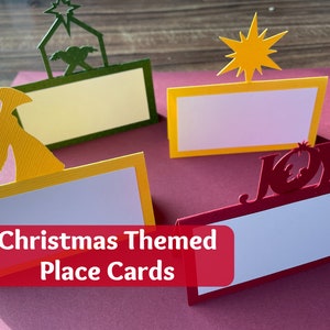 Christmas Themed Place Cards, Christmas Themed Food Tent Labels ...