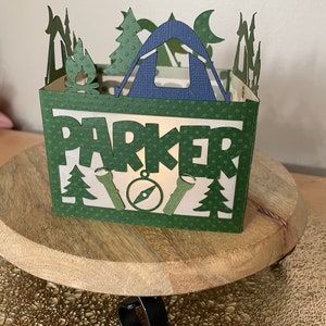Camping Theme Birthday Party Table Centerpiece, Camping, Happy Camper ...