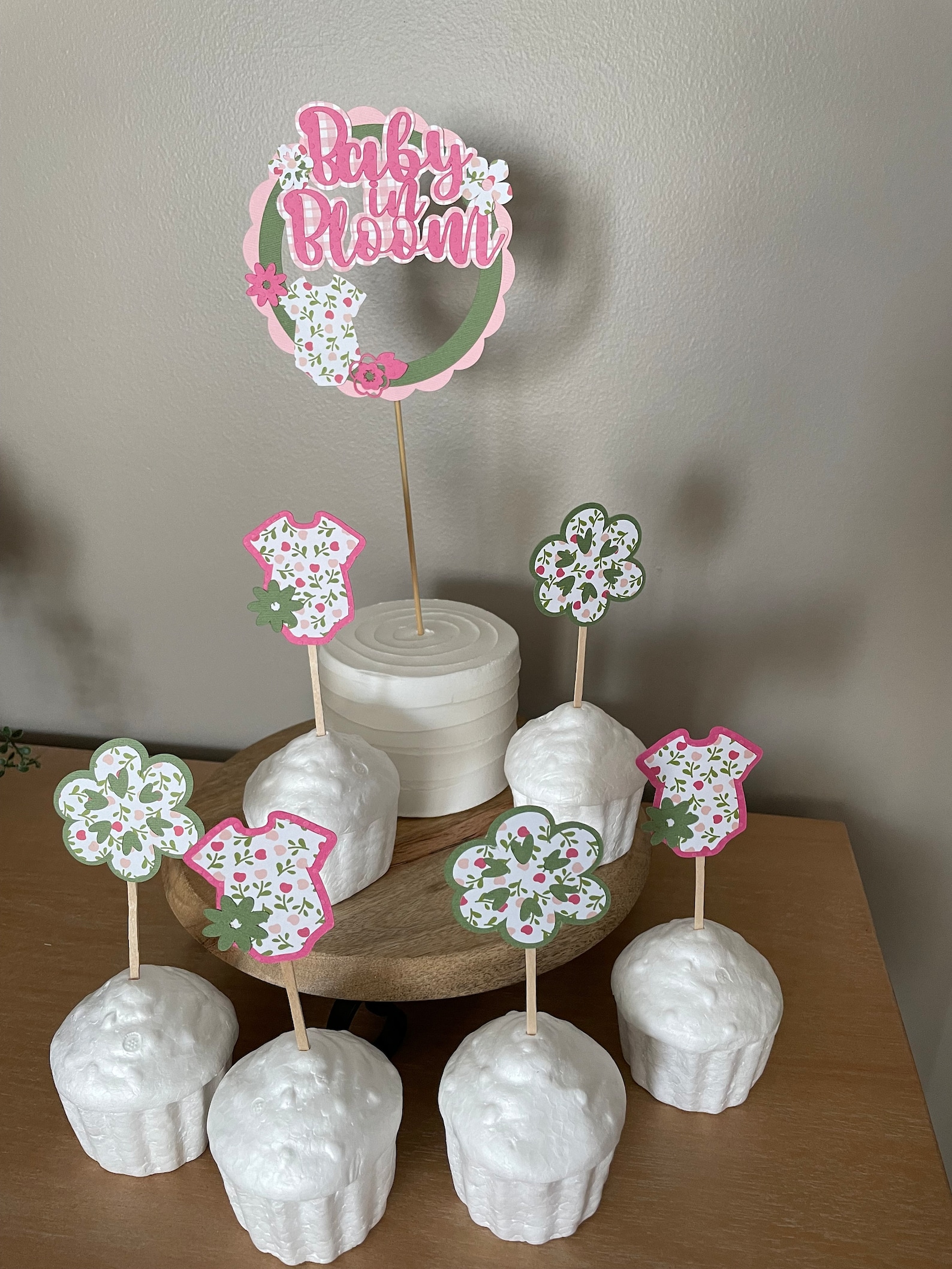 Baby in Bloom Cake and Cupcake Toppers, Baby in Bloom Cake Topper, Baby ...