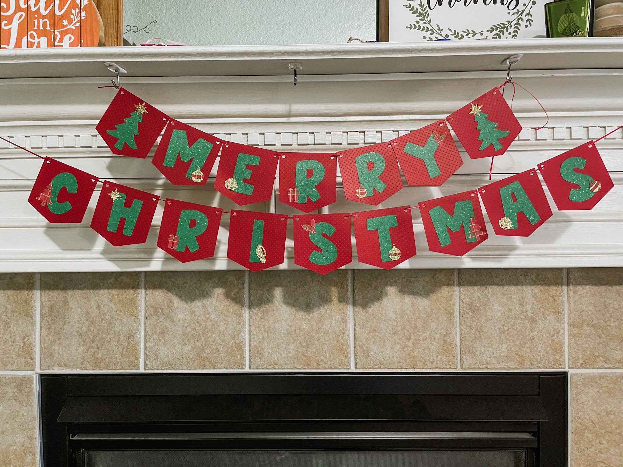 Christmas Banner Christmas Mantel Banner Merry Christmas - Etsy