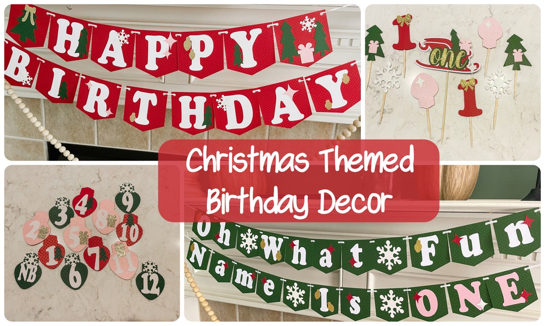 Christmas Themed - Birthday Decorations - Oh What Fun First Birthday ...