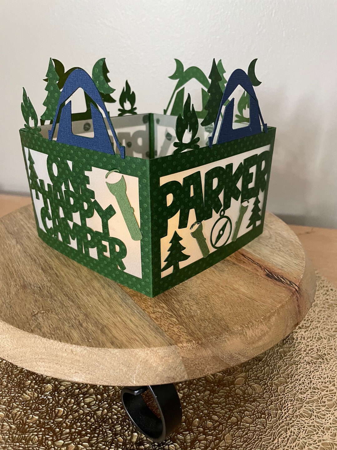 Camping Theme Birthday Party Table Centerpiece, Camping, Happy Camper ...