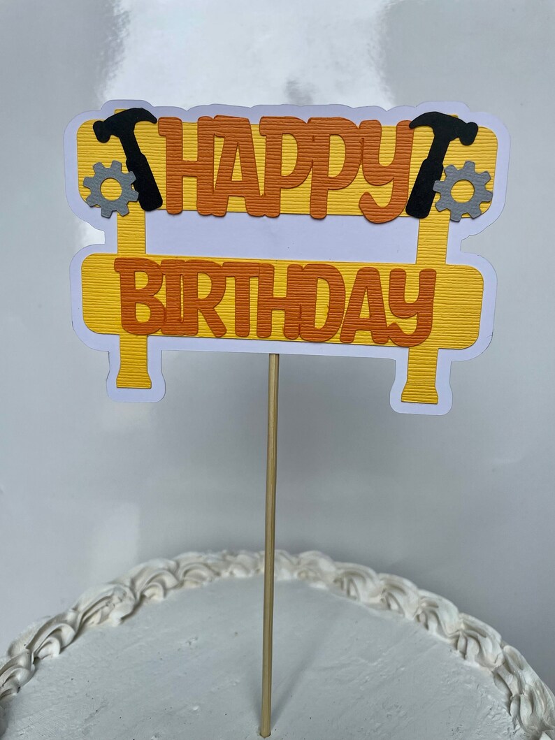 Construction Themed Cake, Cupcake Toppers, Construction Birthday ...