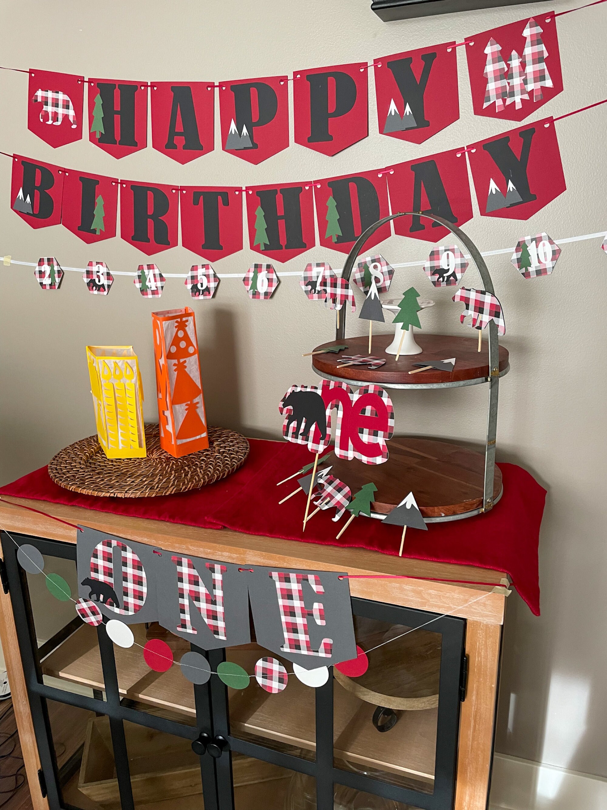 Outdoors Themed Birthday Decor, Camping Themed Birthday Decorations ...
