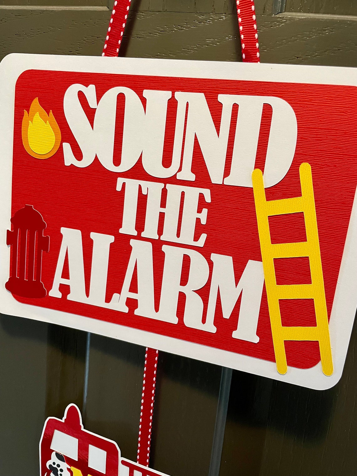 Fire and Firefighter Themed Birthday Door Sign, Firefighter Birthday ...