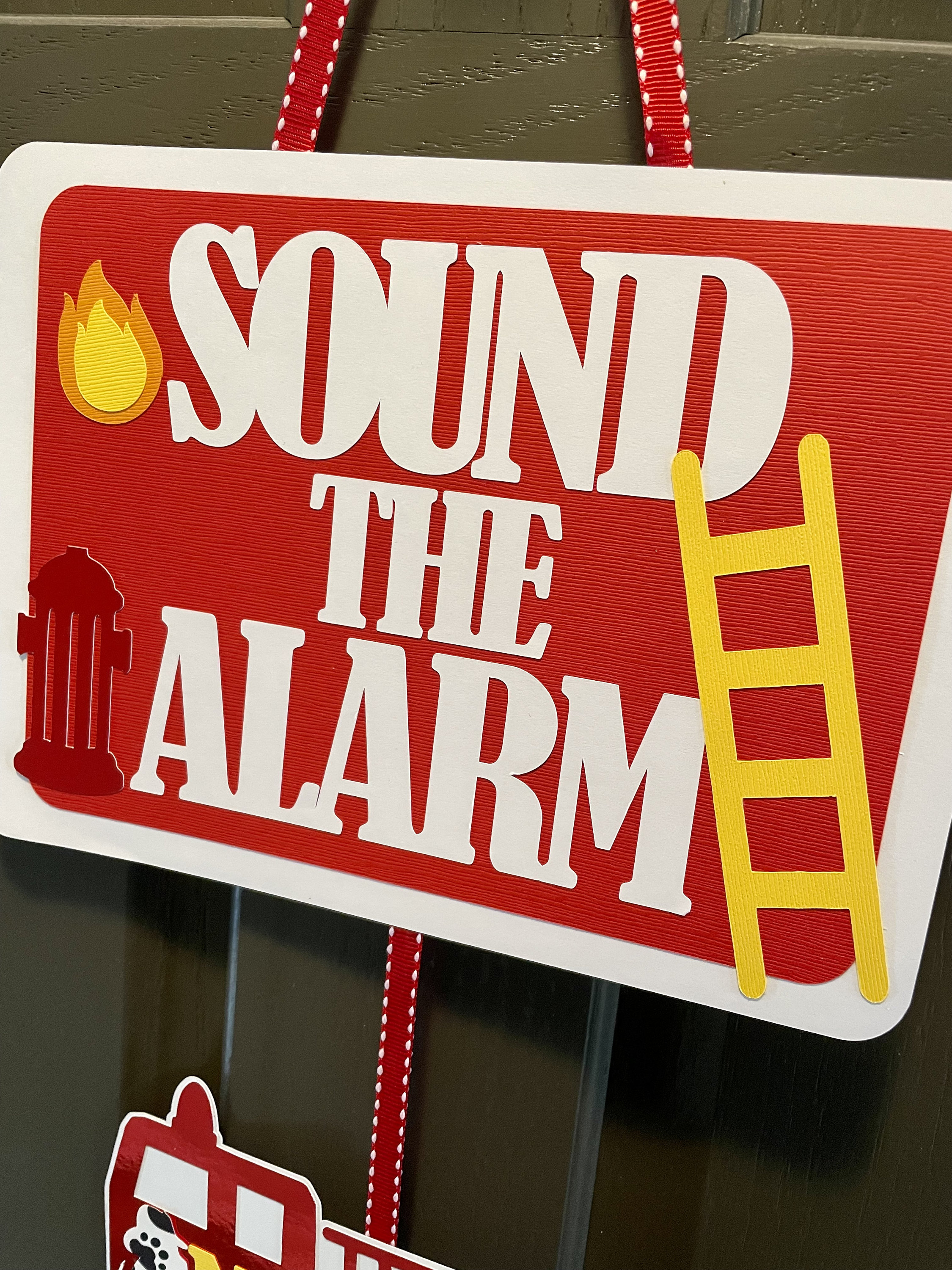 Fire and Firefighter Themed Birthday Door Sign, Firefighter Birthday ...