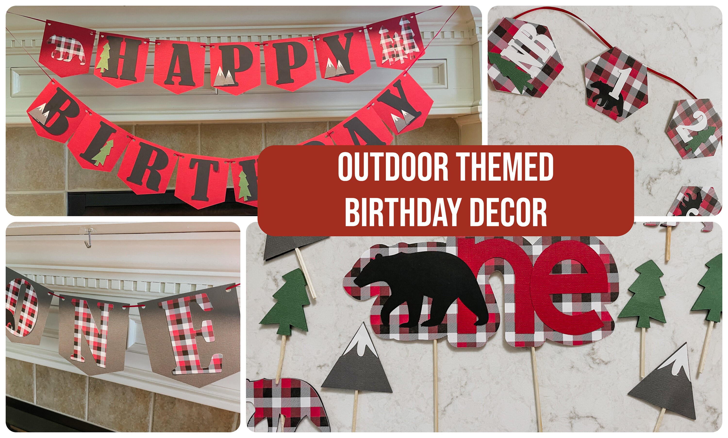 Outdoors Themed Birthday Decor, Camping Themed Birthday Decorations ...