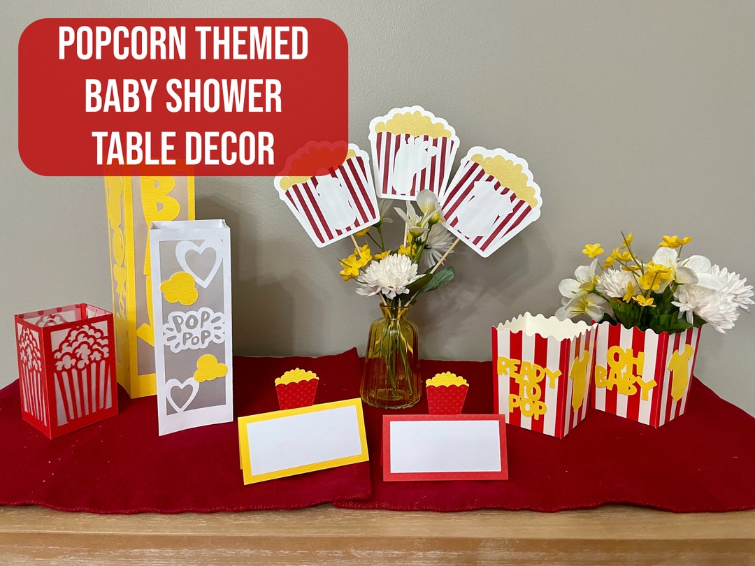 Popcorn Theme Baby Shower Table Decor, Mama is Ready to Pop Baby Shower ...