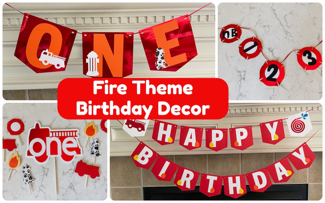 Fire Fireman Firefighter Themed Birthday Decorations - Etsy