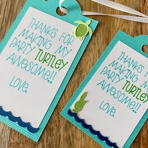 Sea Turtle Themed Gift Tag, Turtle, Ocean Party Favor Tag, Sea Turtle ...