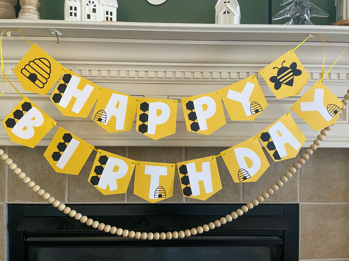 Bumble Bee Themed Birthday Decorations First Birthday - Etsy