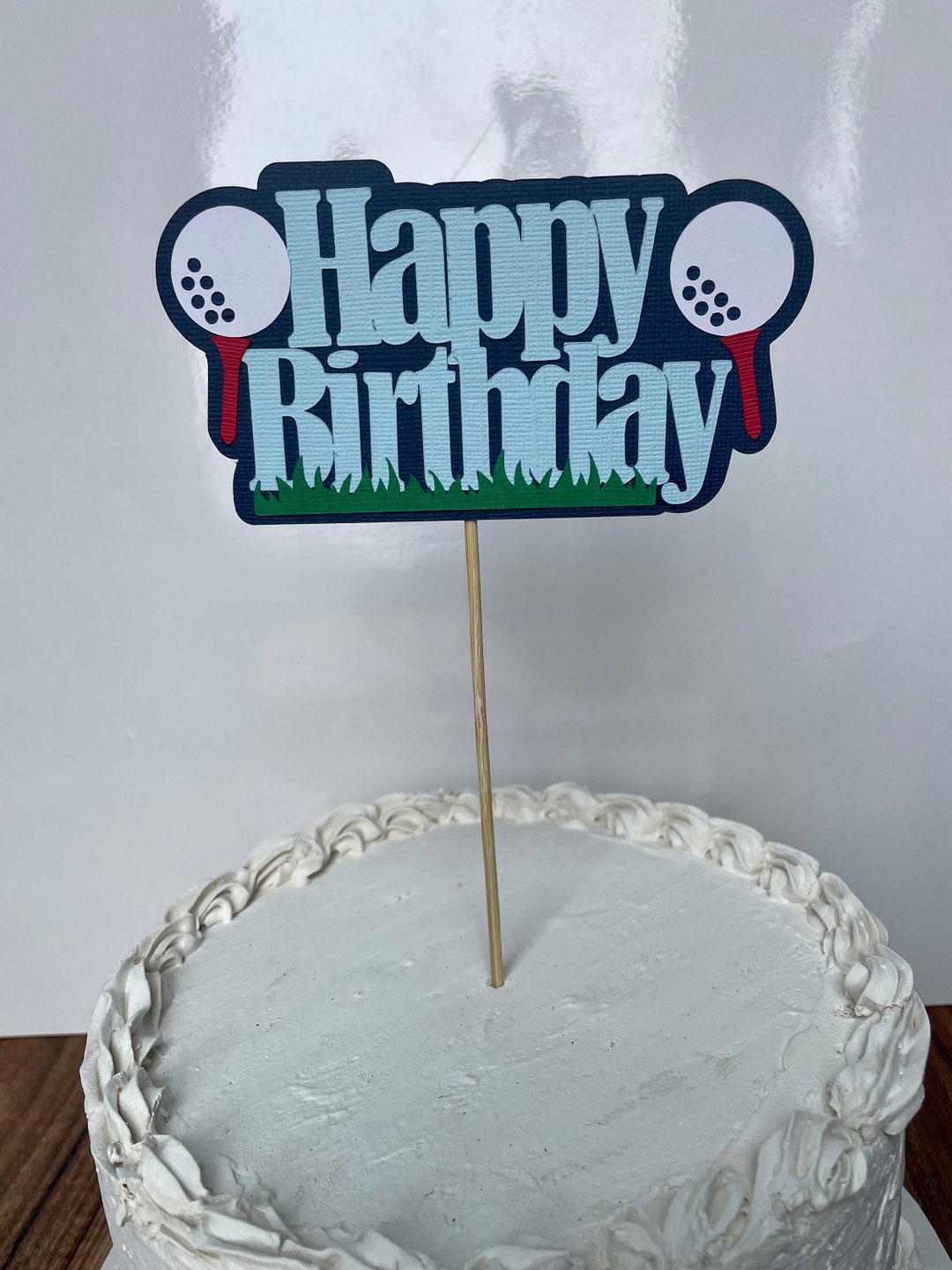 Golf Themed Cake and Cupcake Toppers Hole in One Birthday Golf Cake ...