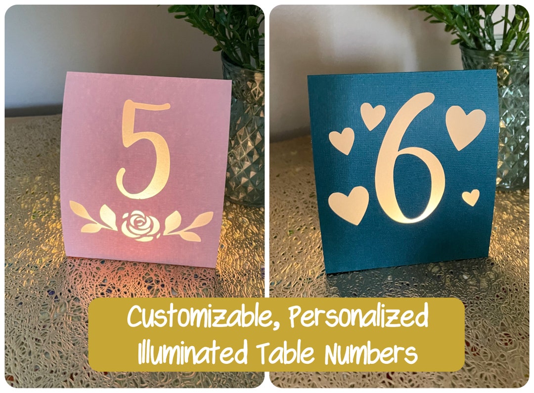 Customizable, Personalized Table Numbers, Lighted Table Numbers, Table ...
