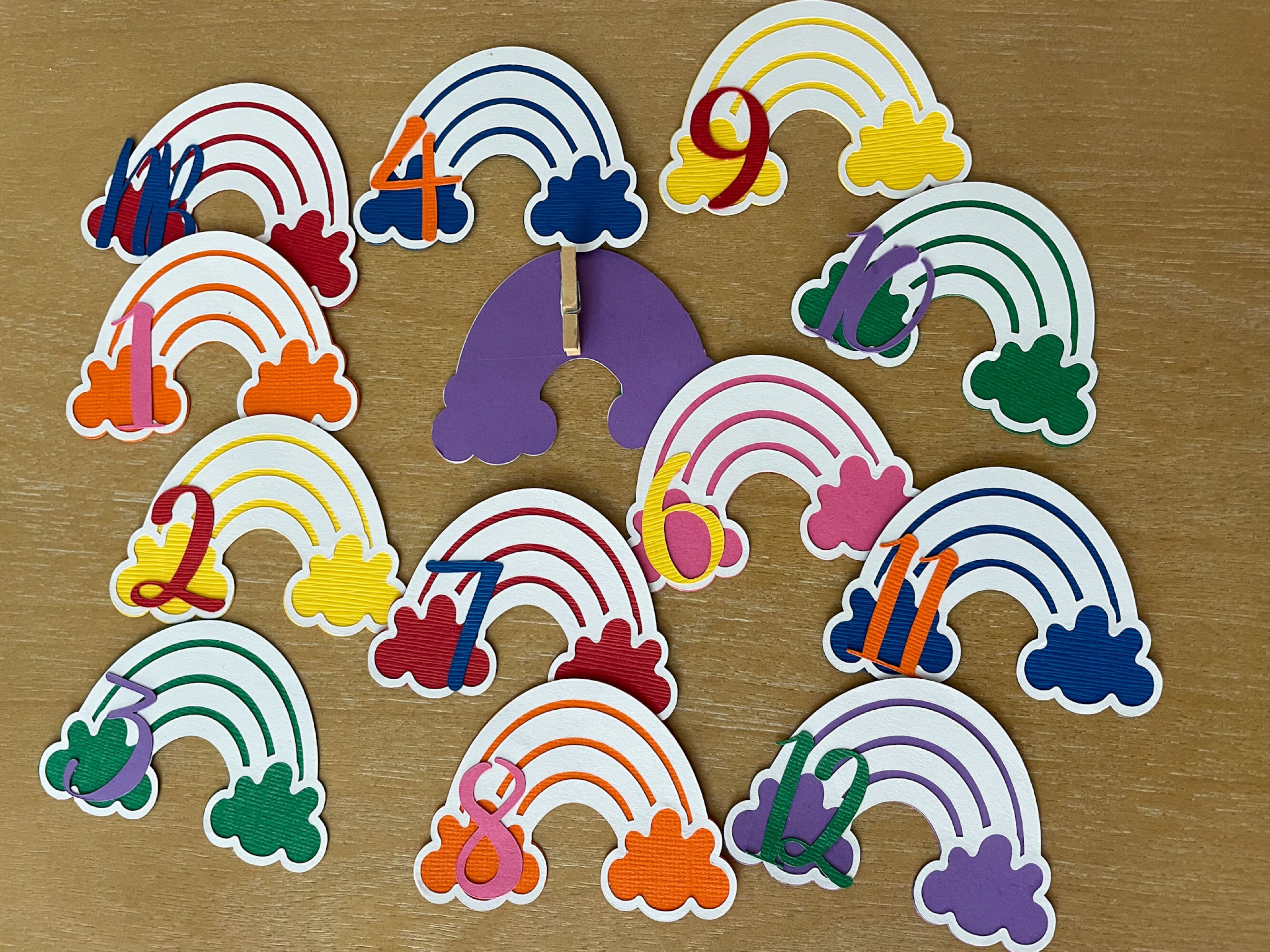 Rainbow Themed Month Photo Banner, Rainbow First Birthday Decorations ...