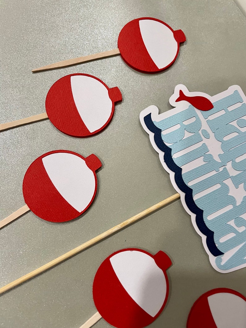 Fishing Themed Cake and Cupcake Toppers the Big One Birthday Fishing ...