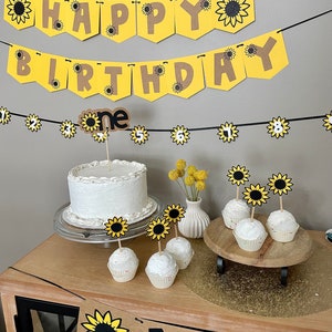 Sunflower Themed Birthday Decorations, Sunflower First Birthday ...